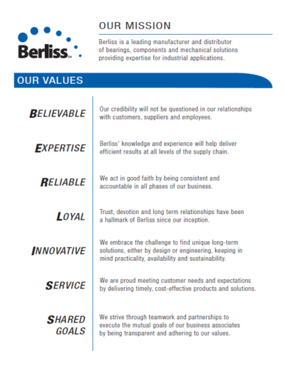 Mission Statement & Core Values - Berliss